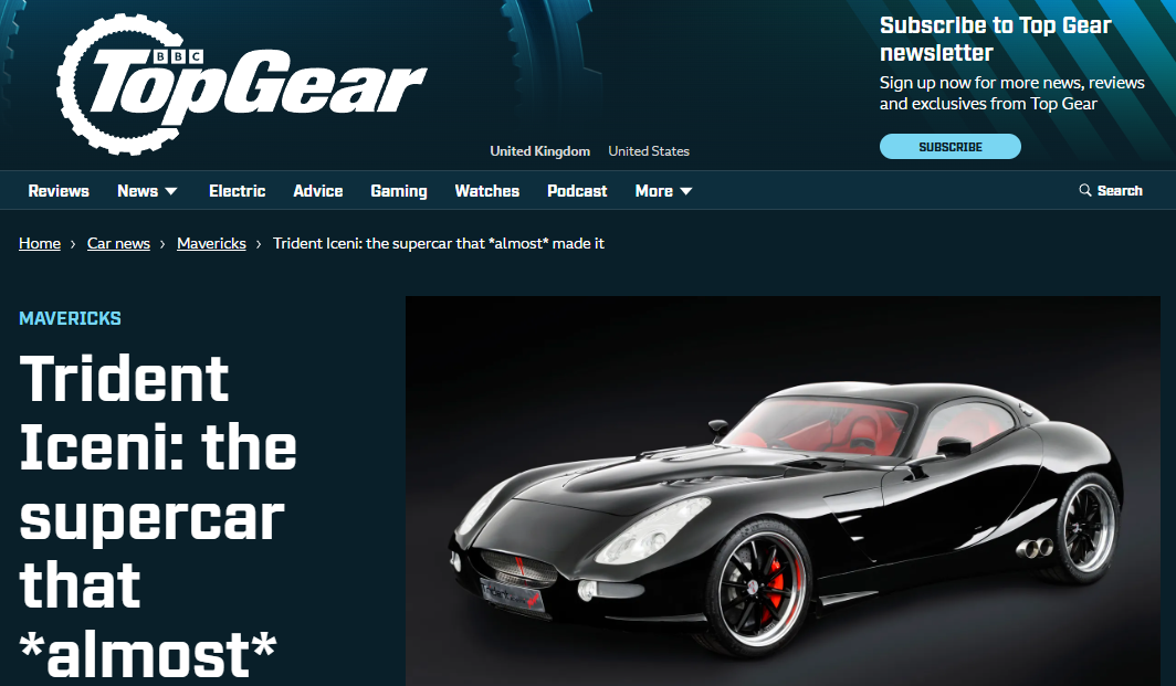 Trident Iceni: the supercar that *almost* made it – Trident Sports Cars